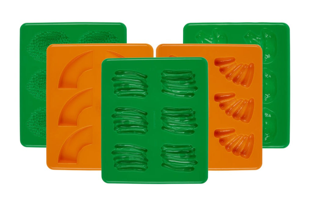 SET OF 6 SILICONE VEGETABLE MOLDS – Puree Food Molds